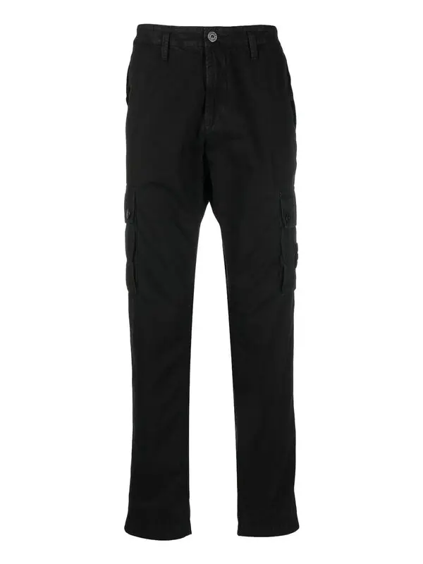 Stone Island Side Cargo-pocket Trousers - Black