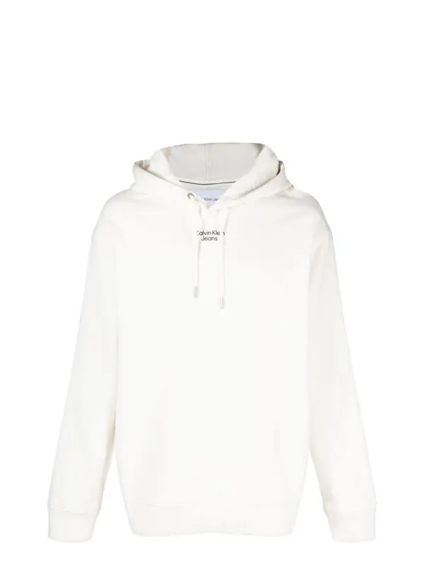 Calvin Klein Cotton Hoodie With Logo - White