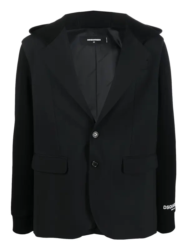 Dsquared2 Single-breasted Hooded Blazer - Black