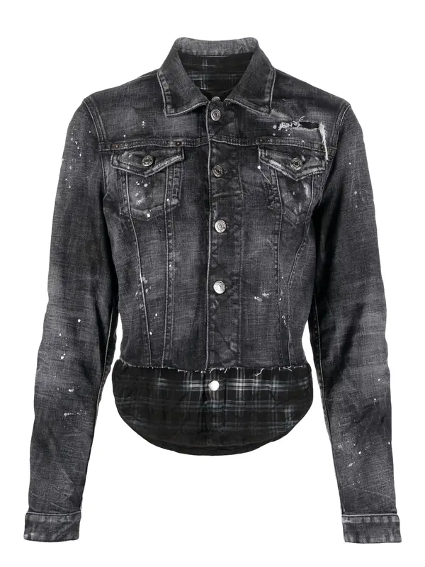 Dsquared2 Distressed-effect Denim Jacket - Black