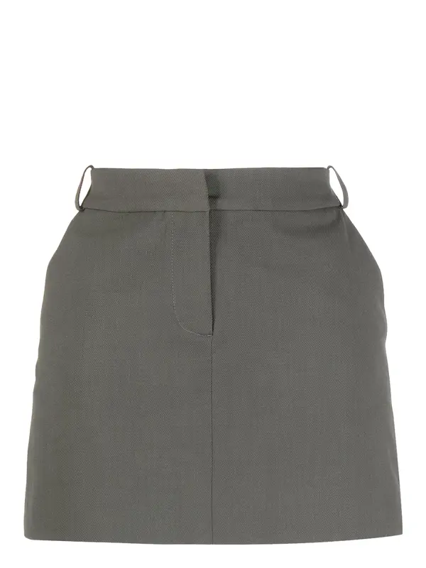 0711 TBILISI Wool-blend Mini Skirt - Green