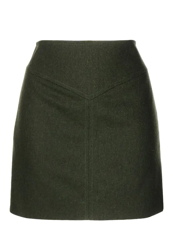 0711 TBILISI Virgin Wool-cashmere Mini Skirt - Green