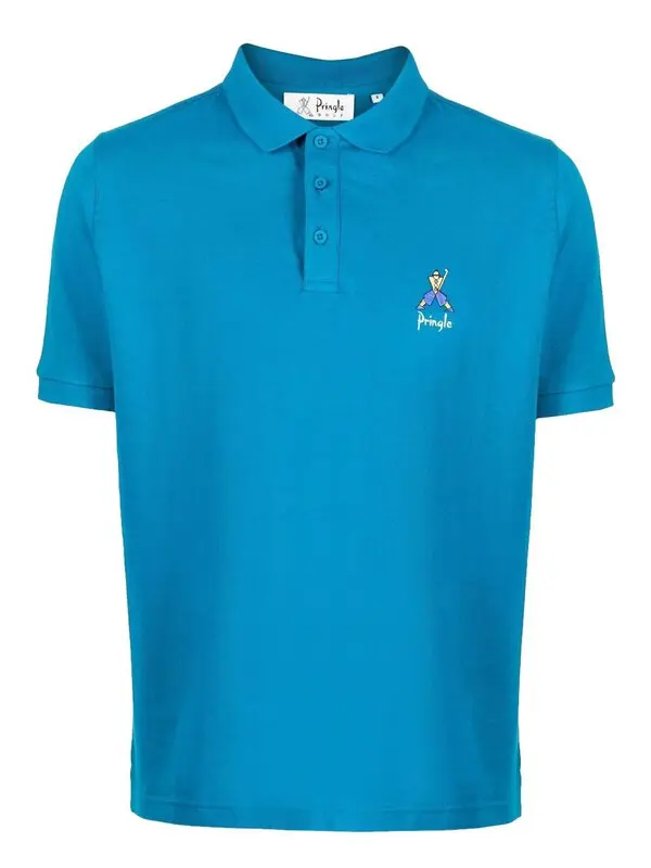 Pringle Of Scotland Geometric George Golf Polo Shirt - Blue