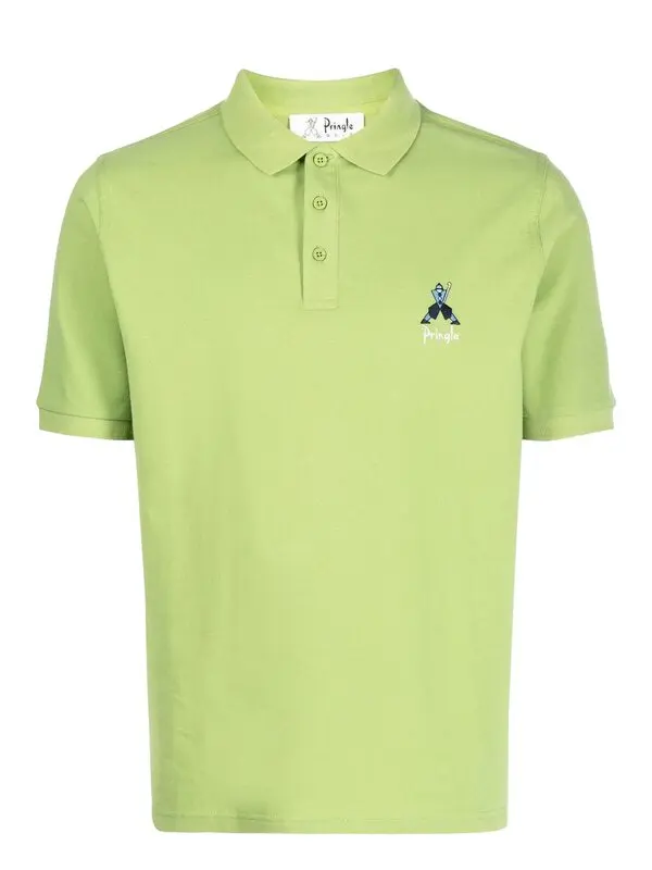 Pringle Of Scotland Geometric George Golf Polo Shirt - Green
