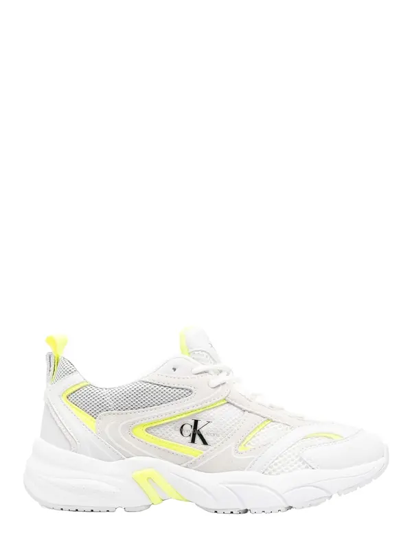 Calvin Klein Panelled Leather Sneakers - White