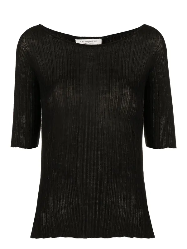 Philosophy Di Lorenzo Serafini Ribbed-knit Top - Black