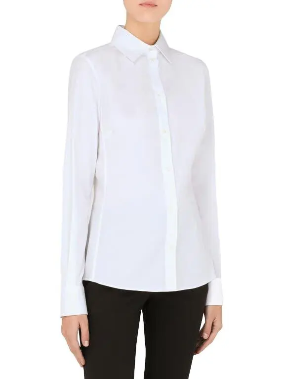 Dolce & Gabbana Stretch Cotton Button-up Shirt - W0800 Optical White