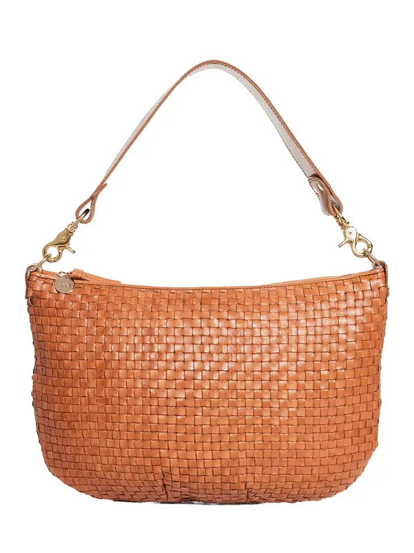 Clare V. Moyen Messenger Bag - Natural Woven Checker