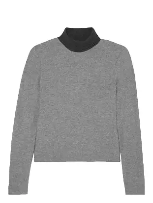 LESET Turtleneck Top In Viscose And Elastane - Grey