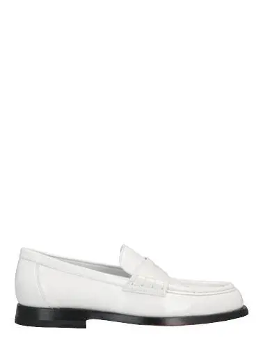 Santoni Soft Leather Penny Loafers - White