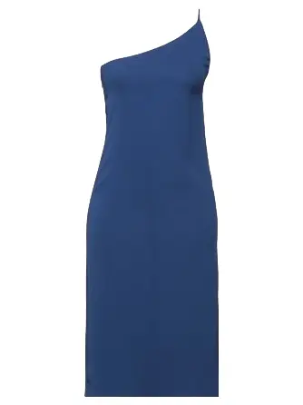 SEMICOUTURE One-shoulder Midi Dress - Navy