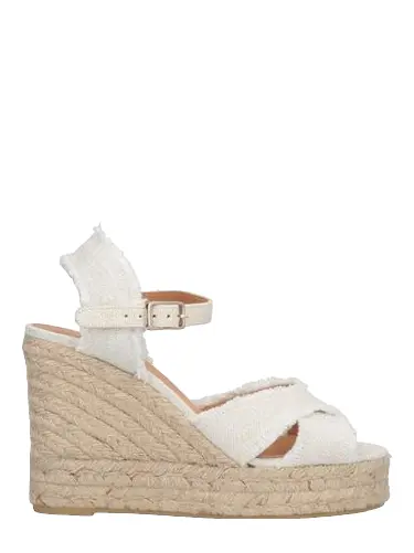 CastaÑer Textile Fiber Espadrille Sandals - White