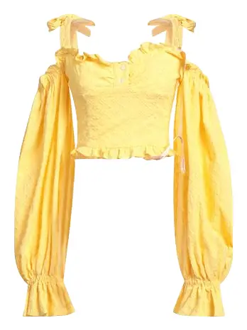 LA SEMAINE PARIS Off-the-shoulder Top - Yellow