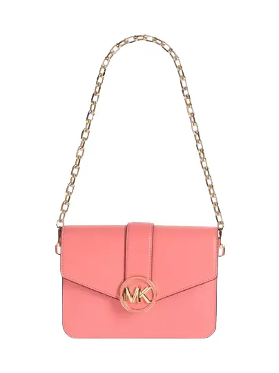 Michael Kors Leather Flap Shoulder Bag - Red
