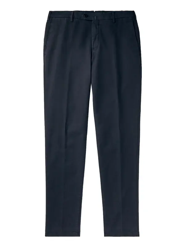 Loro Piana Slim-fit Cotton-blend Trousers - Blue
