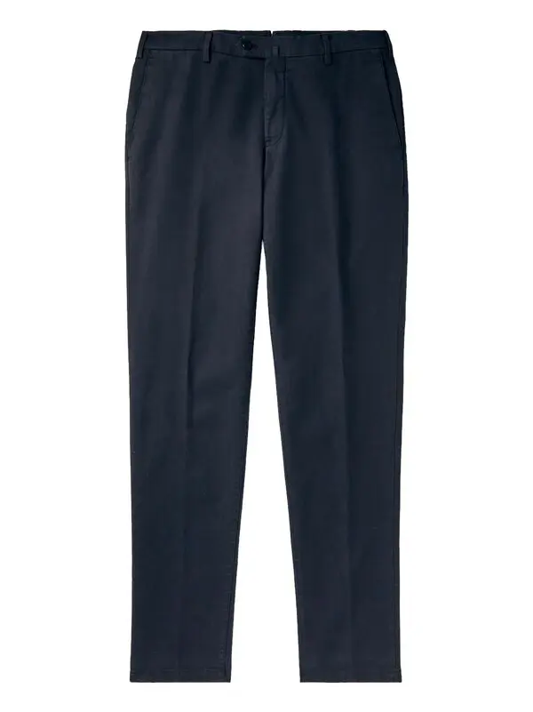 Loro Piana Slim-fit Cotton-blend Trousers - Blue