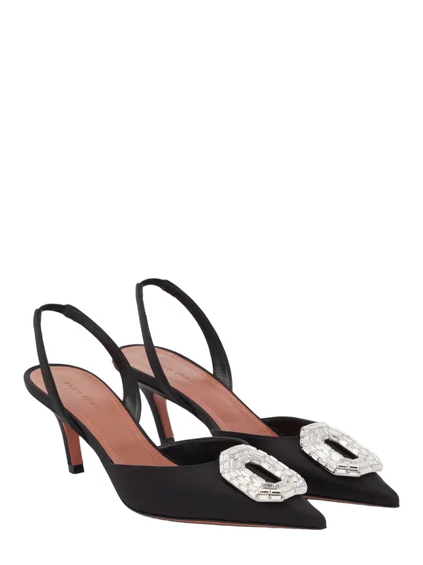 Amina Muaddi Camelia Slingback Pumps - Black