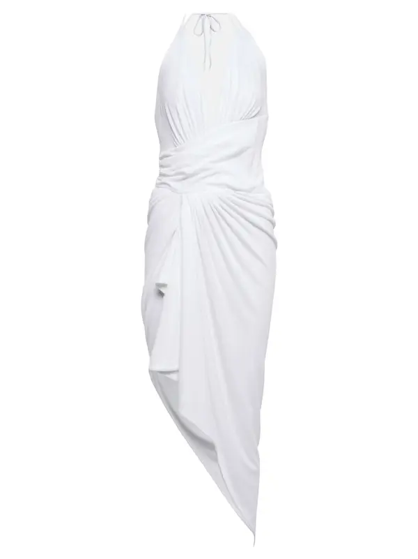 Alexandre Vauthier Asymmetrical Halterneck Midi Dress - White