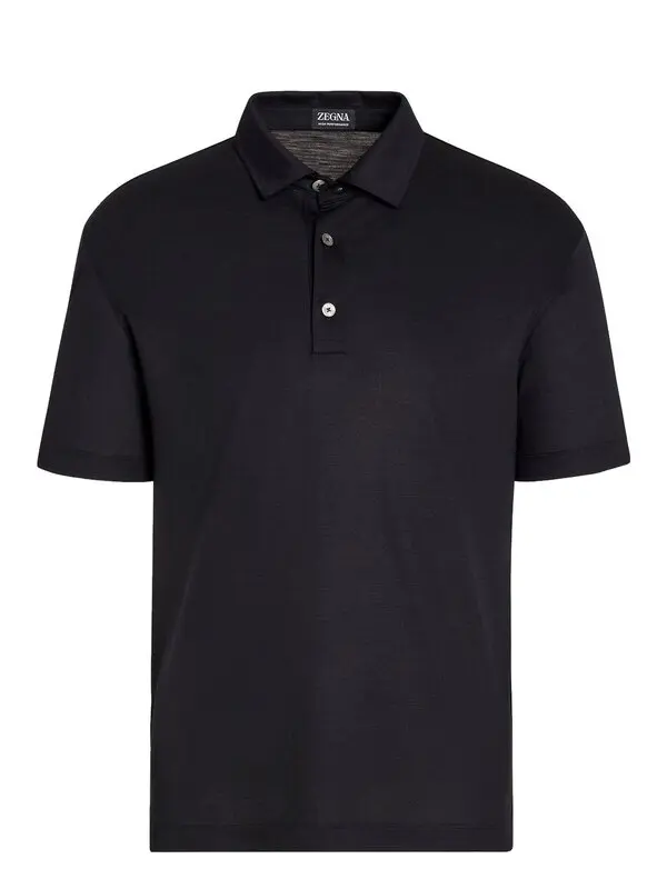 Zegna High Performance Wool Polo Shirt - Blue