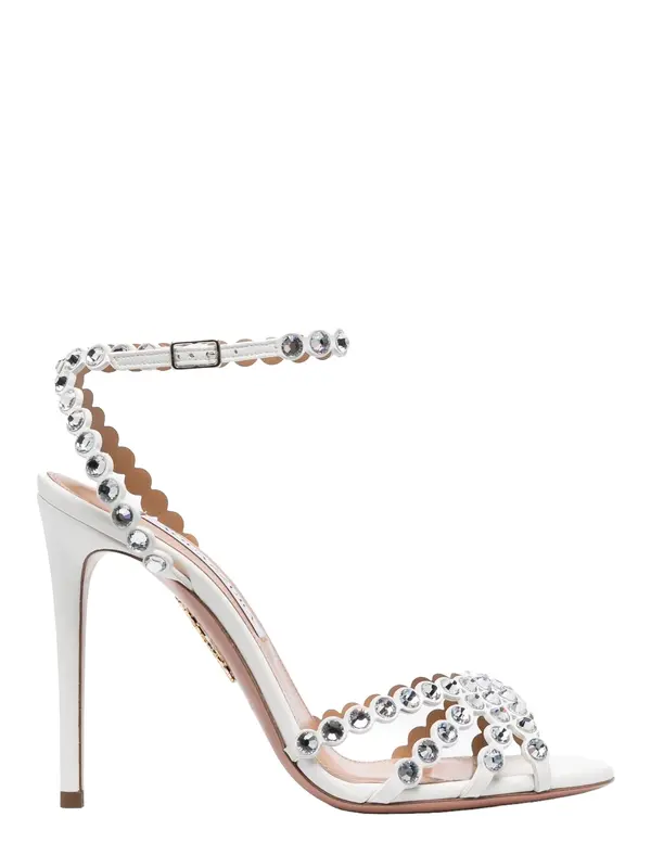 AQUAZZURA Tequila Crystal-embellished 115mm Sandals - White
