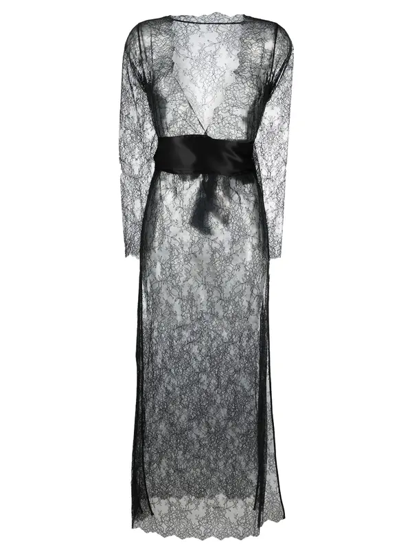 MAISON CLOSE Floral-lace Wrap Dress - Black