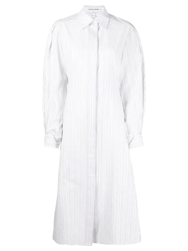 Victoria Beckham Vertical-stripe Shirt Dress - White