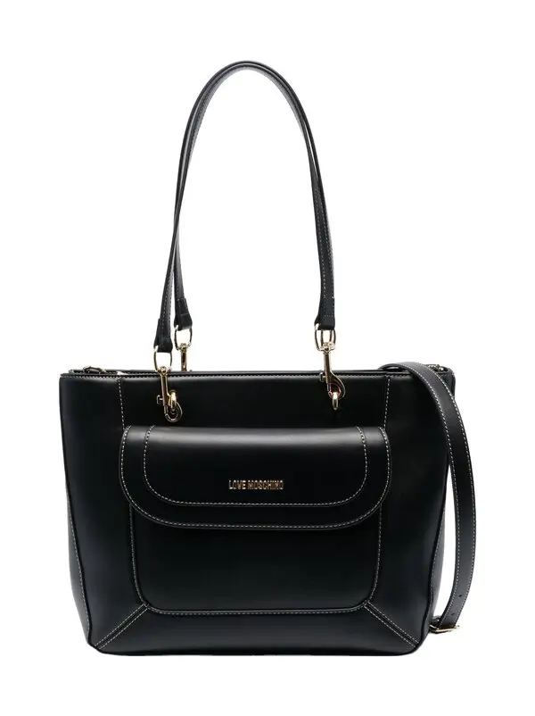 Moschino Leather Top-handle Tote Bag - Black