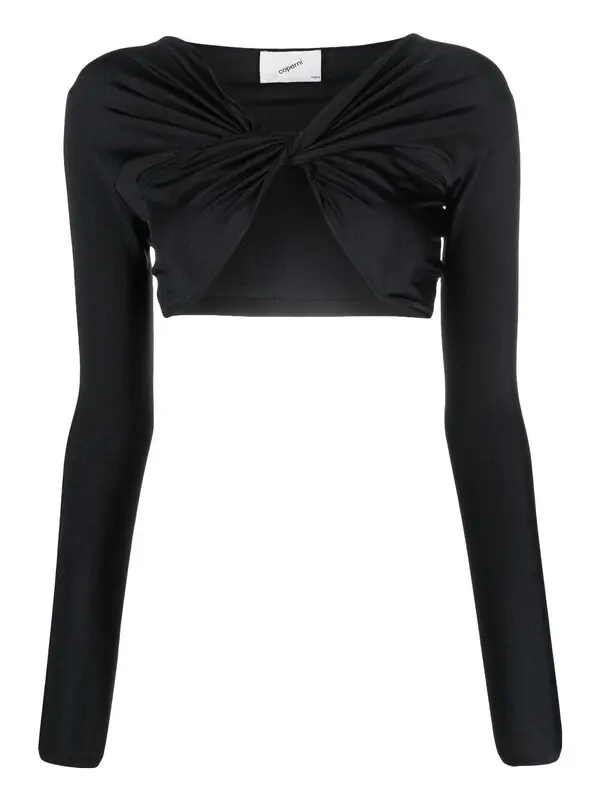 Coperni Ruched Cut-out Top - Black