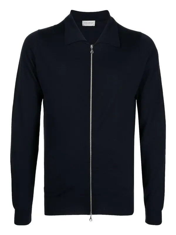 John Smedley Alston Zip Shirt Jacket - Black