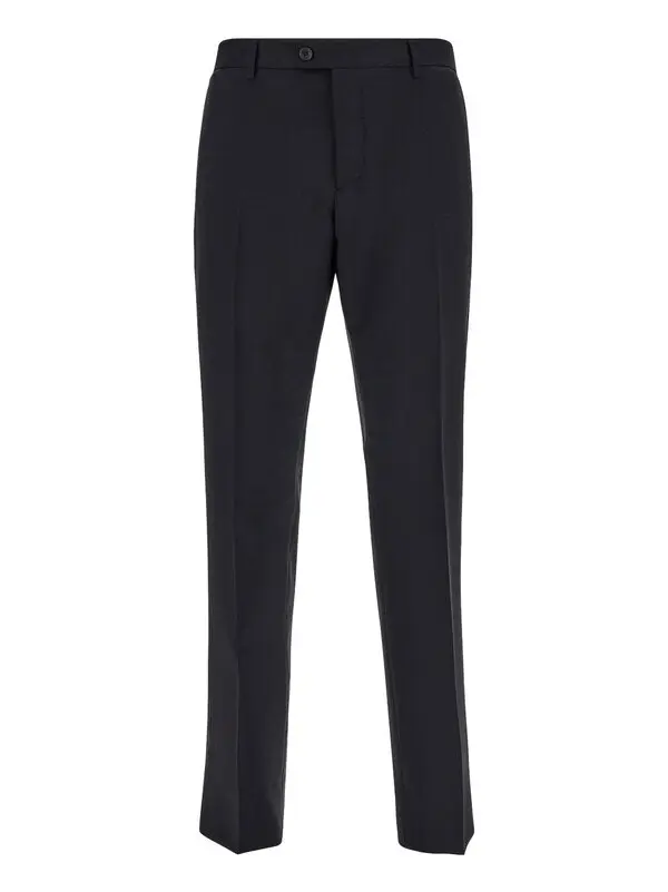 FERRAGAMO Mid-rise Straight-leg Trousers - Black
