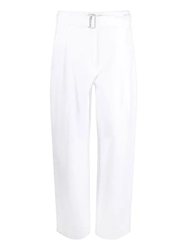 Philosophy Di Lorenzo Serafini Belted Cotton Gabardine Trousers - White