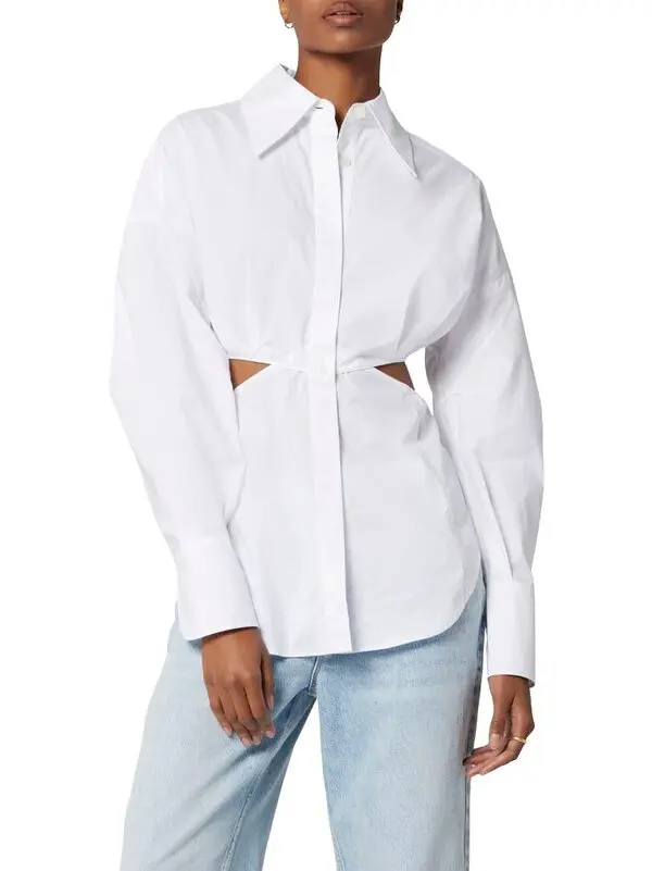 Equipment Alya Cutout Cotton Shirt - Bright White