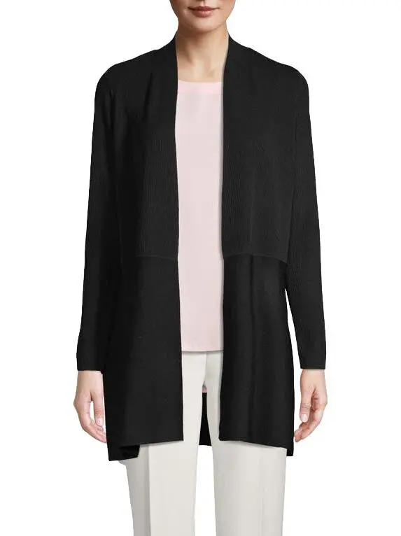 Anne Klein Peplum Knit Cardigan - Anne Black
