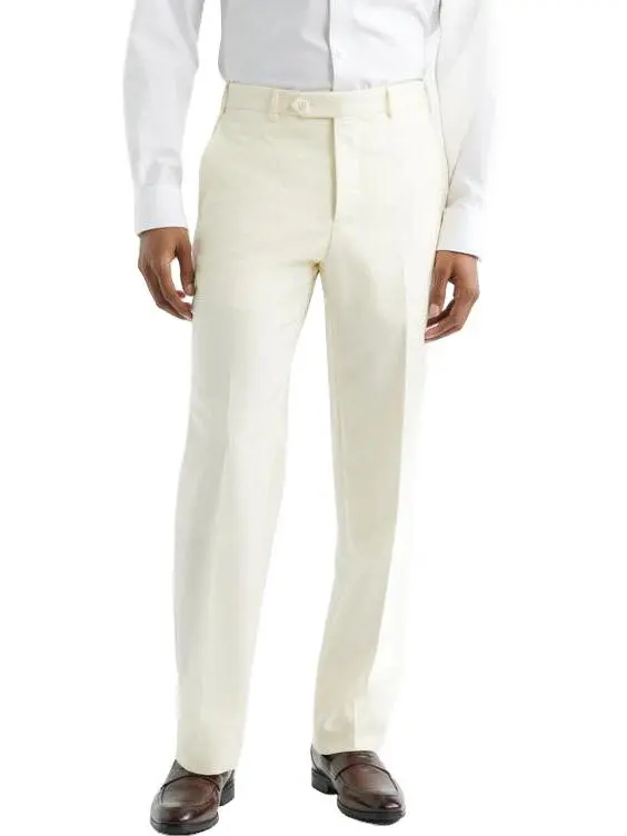 Zanella Devon Super 110s Serge Trousers - Cream