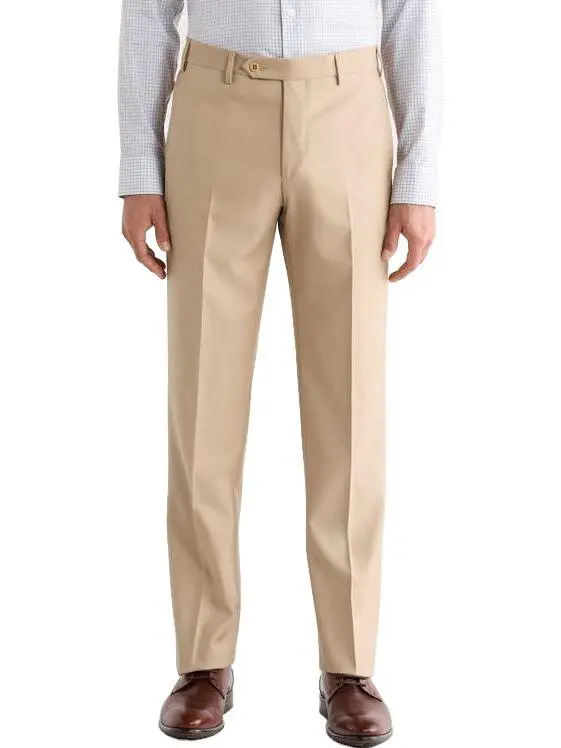 Zanella Devon Super 110s Serge Trousers - Light Beige