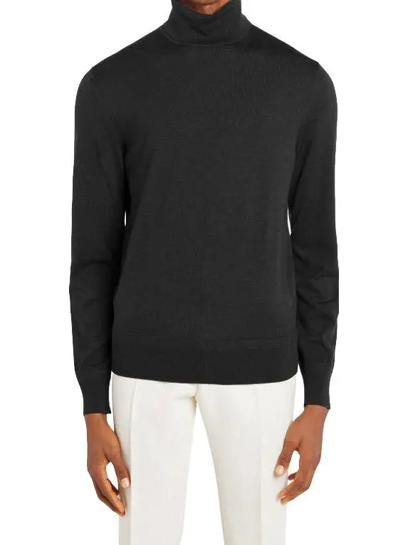 TOM FORD Fine Gauge Merino Wool Turtleneck Sweater - Black