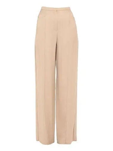 Emporio Armani Straight-leg Pants In Viscose And Virgin Wool - Beige