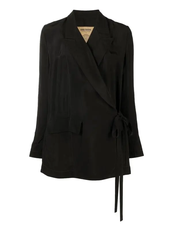 UMA WANG Peak-lapels Tie-waist Blazer - Black