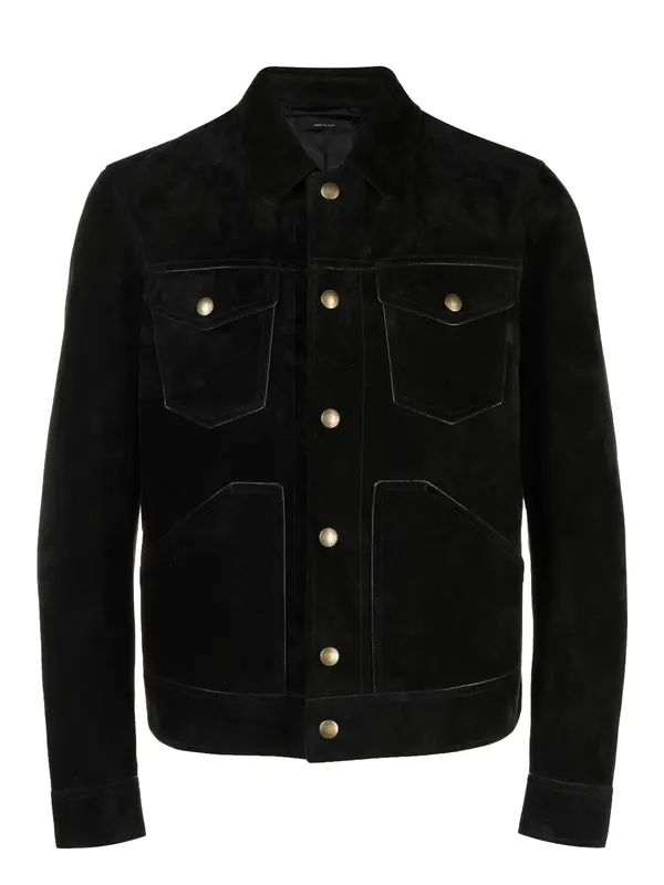 TOM FORD Four-pocket Suede Western Jacket - Black