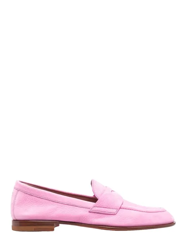 Santoni Almond-toe 15mm Penny Loafers - Pink