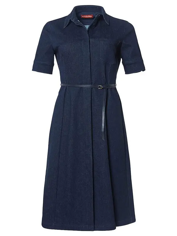 Altuzarra Kieran Belted Midi Dress - Berry Blue