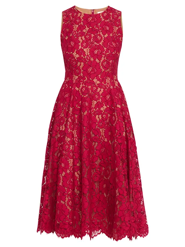 Michael Kors Floral Lace Dress - Raspberry