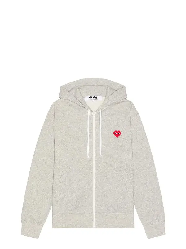 Play Comme Des Garcon Invader Hooded Sweatshirt - Grey