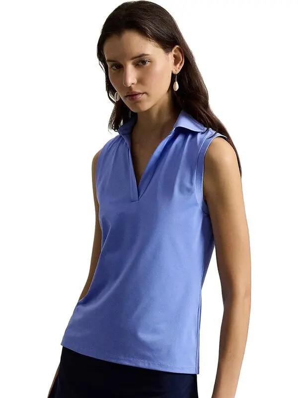 Ralph Lauren Tailored Fit Sleeveless Polo Shirt - Blue Mist