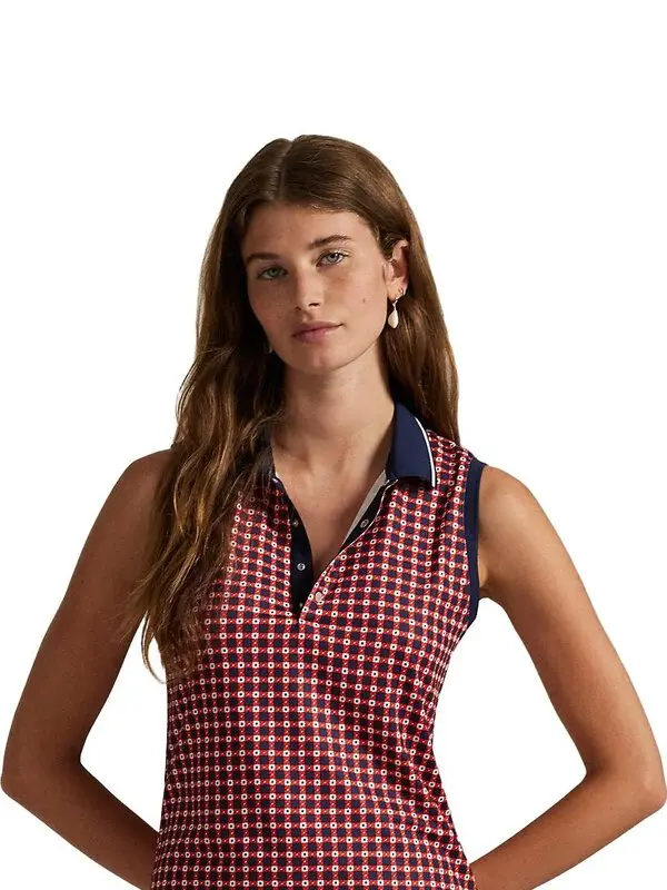Ralph Lauren Tailored Fit Sleeveless Polo Shirt - Preppy Geo