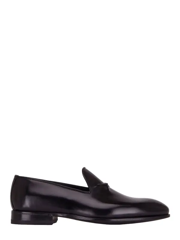 Bontoni Embossed Leather Loafers - Black