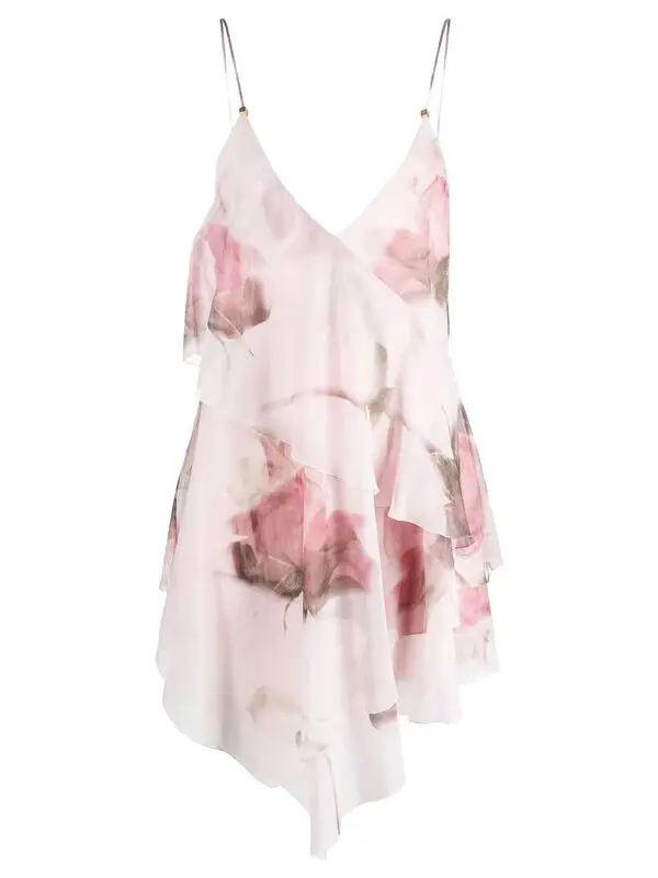 Blumarine Rose-print Mini Slip Dress - Pink