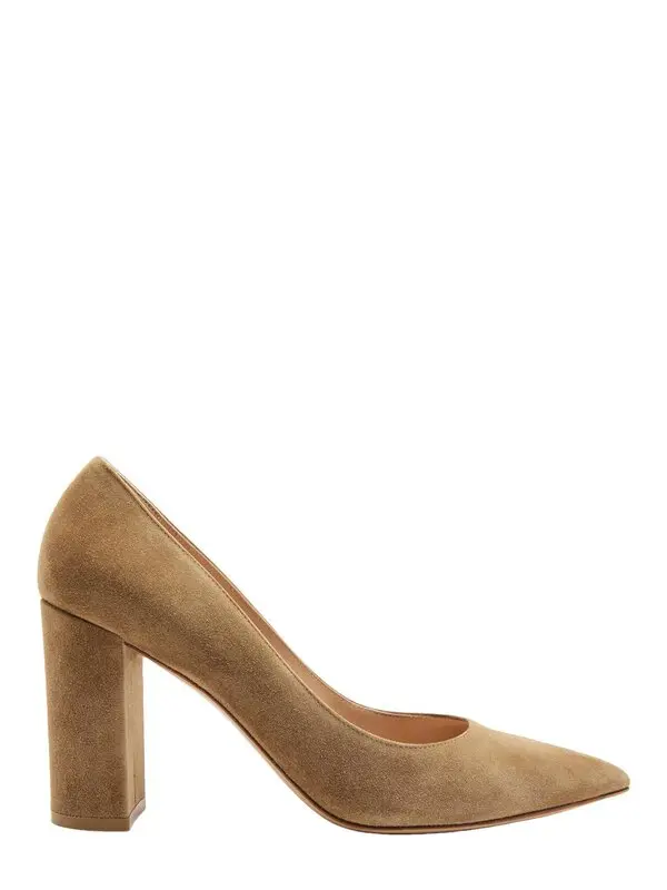 GIANVITO ROSSI Piper 85 Suede Pumps - Camel