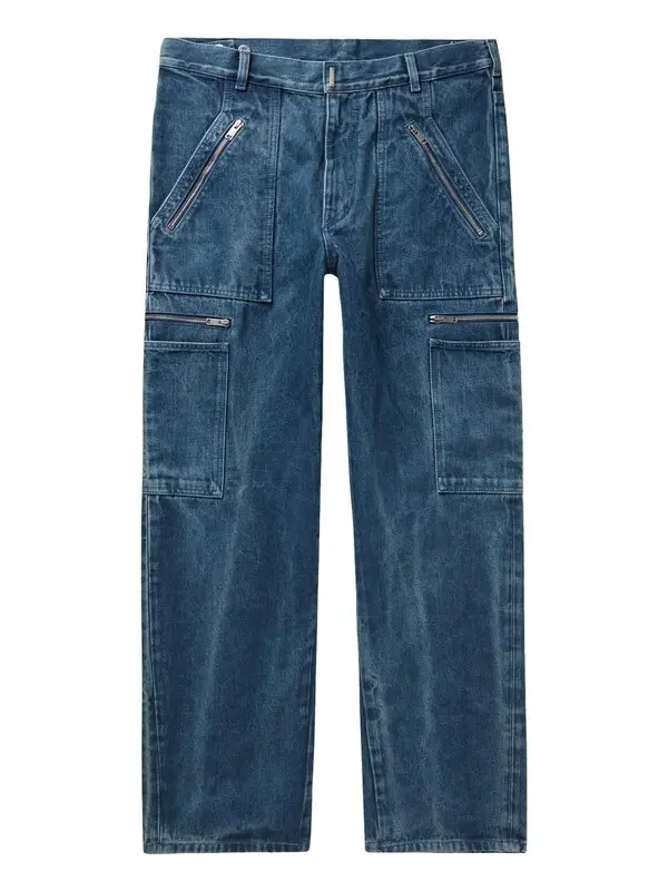 Givenchy Zip-detailed Wide-leg Jeans - Blue