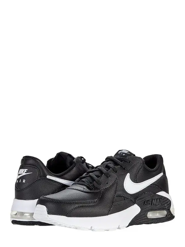 Nike Max Excee Leather Lace-up Sneakers - Black